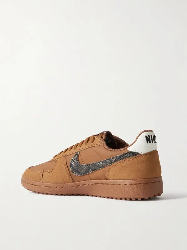 Nike Field General Suede-trimmed Snake-effect Leather Sneakers - Brown