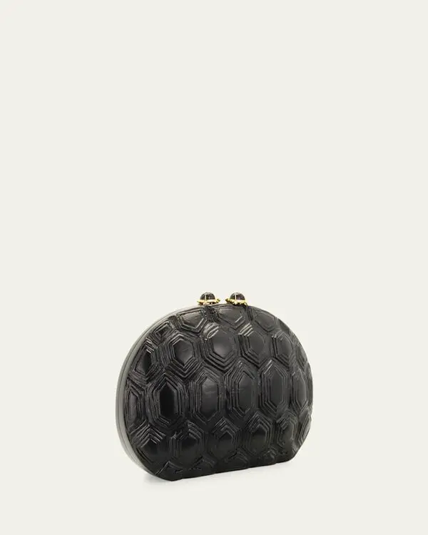 SILVIA FURMANOVICH Turtle Shell Wooden Oval Clutch