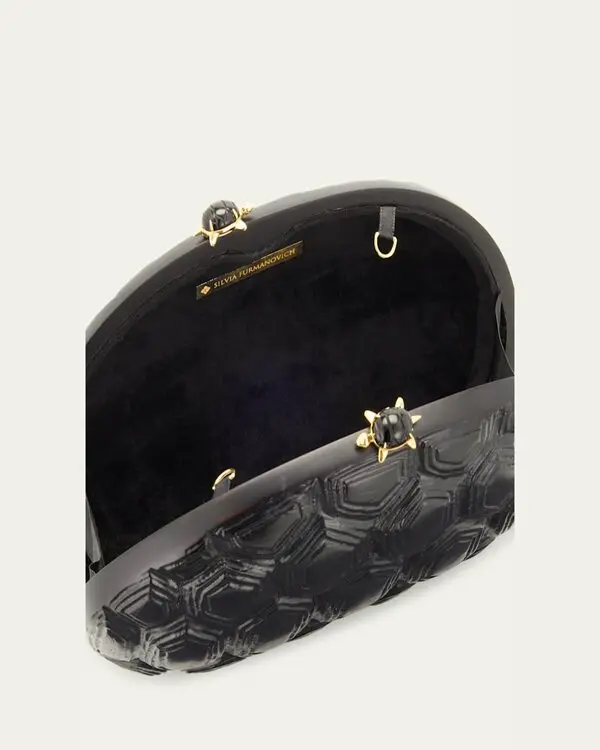 SILVIA FURMANOVICH Turtle Shell Wooden Oval Clutch