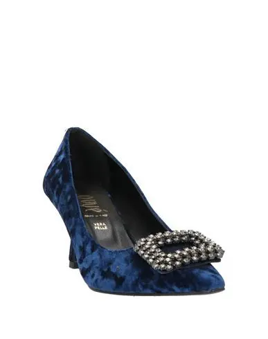 OVYE Velvet Crystal Embellished Pointed Toe Pumps