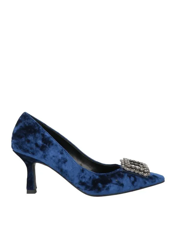 OVYE Velvet Crystal Embellished Pointed Toe Pumps