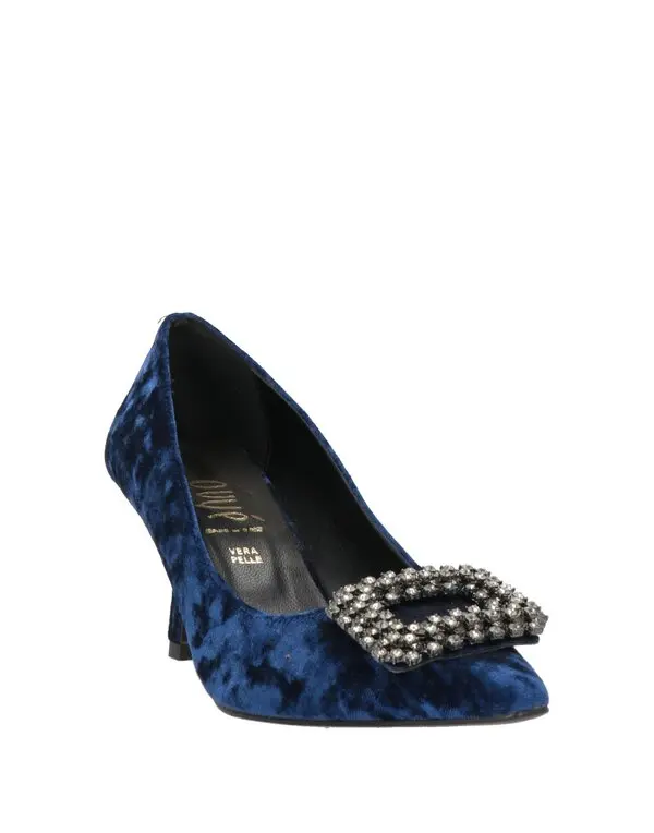OVYE Velvet Crystal Embellished Pointed Toe Pumps