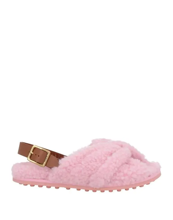 TOD'S Shearling Slingback Sandals