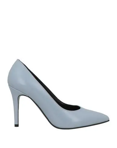 Emporio Armani Pumps In Leather - Sky Blue