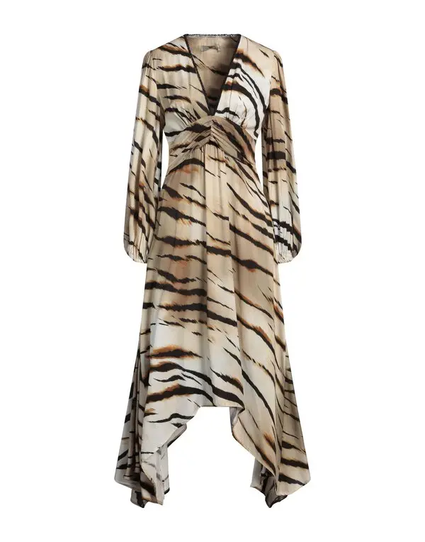 TWINSET Maxi Dress In Viscose And Cotton With Tiger Print