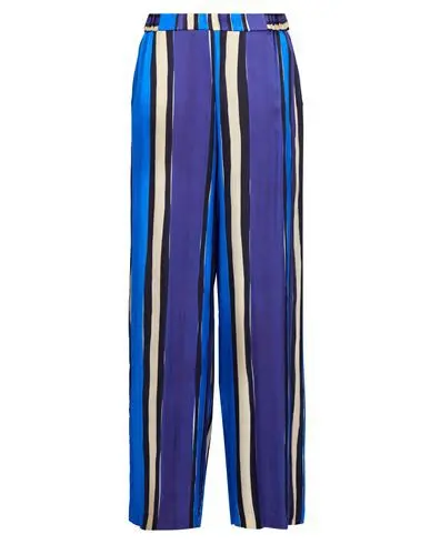 OTTOD'AME Viscose Satin Striped High-waisted Relaxed Fit Pants