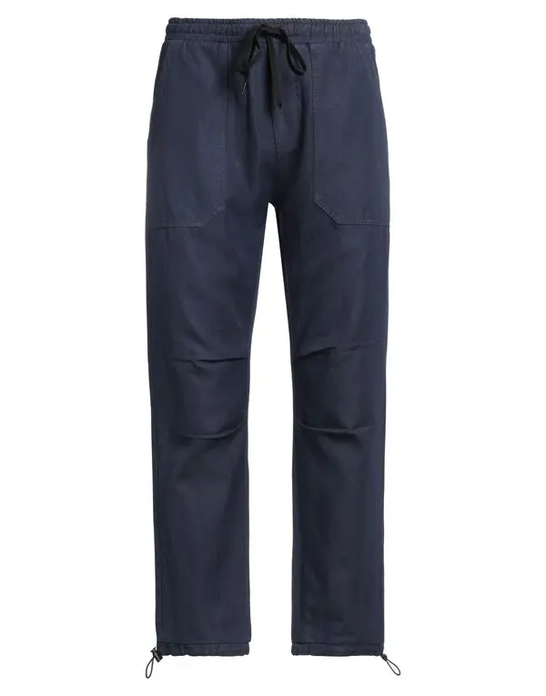 ICE PLAY Cotton Linen Tapered Leg Drawstring Pants - Navy