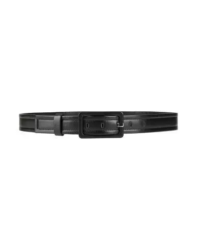 Emporio Armani Coated Belt With Logo Buckle - Black