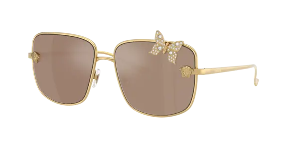 Versace Ve2282 Sunglasses - Clear Mirror Real Rose Gold