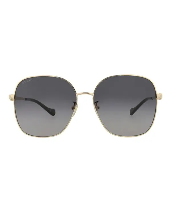 Gucci Square Frame Metal Sunglasses - Gold/grey (gg1089sa
