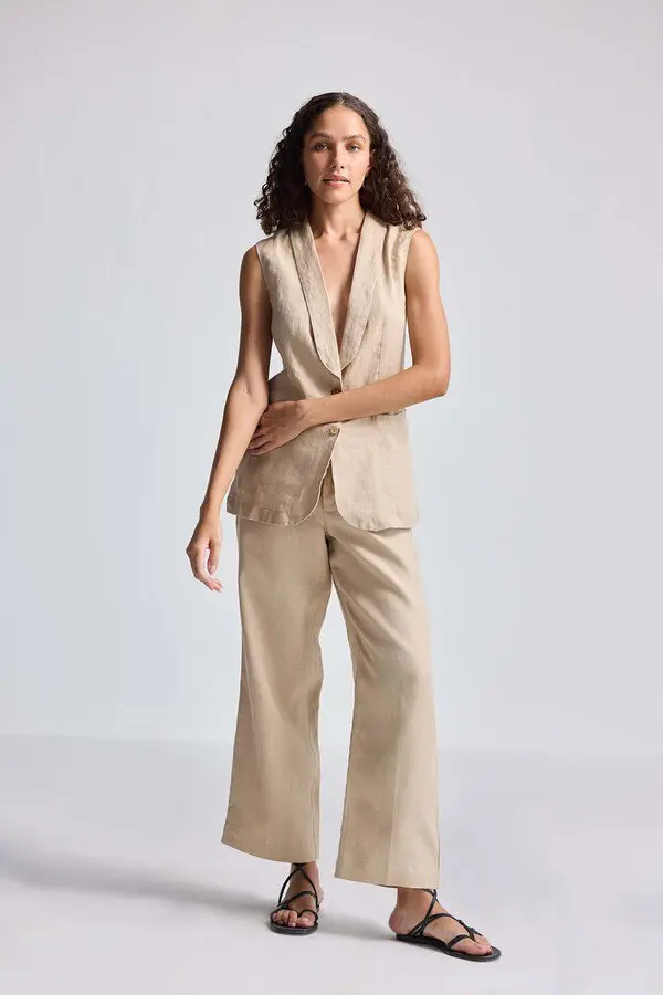 REISTOR Sleeveless Hemp Jacket Set