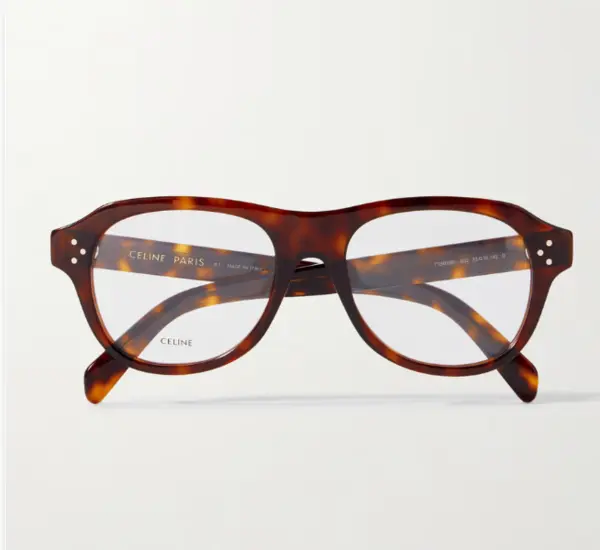 Celine Aviator-style Acetate Optical Glasses - Tortoiseshell