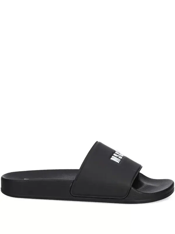 MSGM Debossed-logo Slides - Black