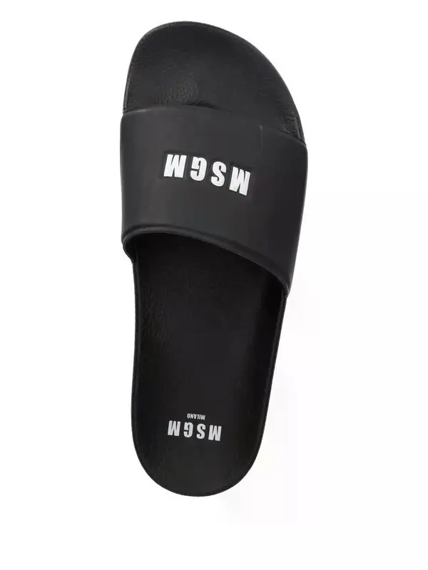 MSGM Debossed-logo Slides - Black