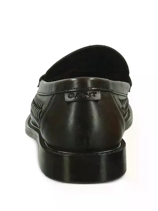 Gant Woven Leather Loafers In Brown - 40% Off | Editorialist display picture 3
