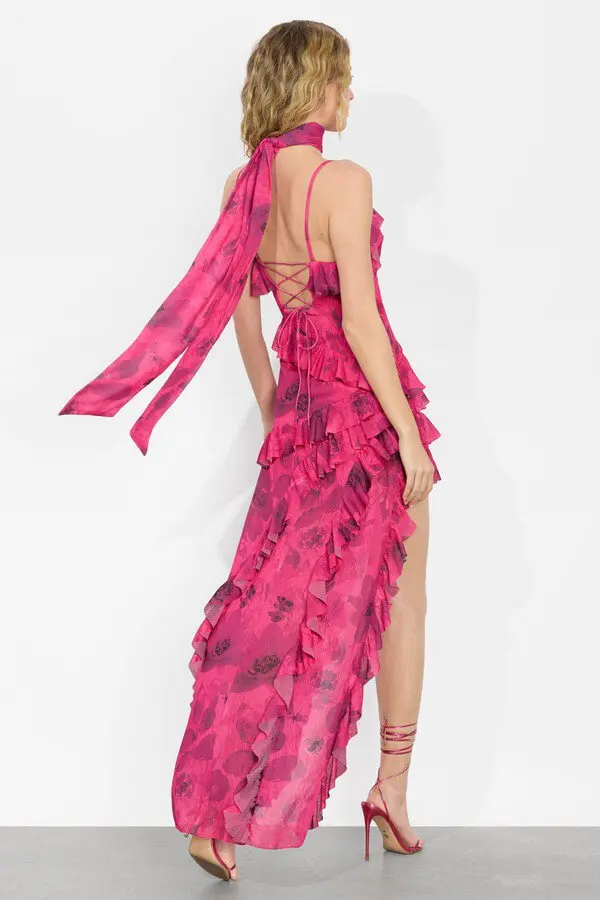 Alice + Olivia Nelia Printed Maxi Dress With Scarf In Floral - 60% Off |  Editorialist