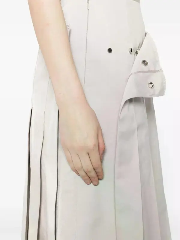 Rokh Double-layered Pleated Skirt - Neutrals