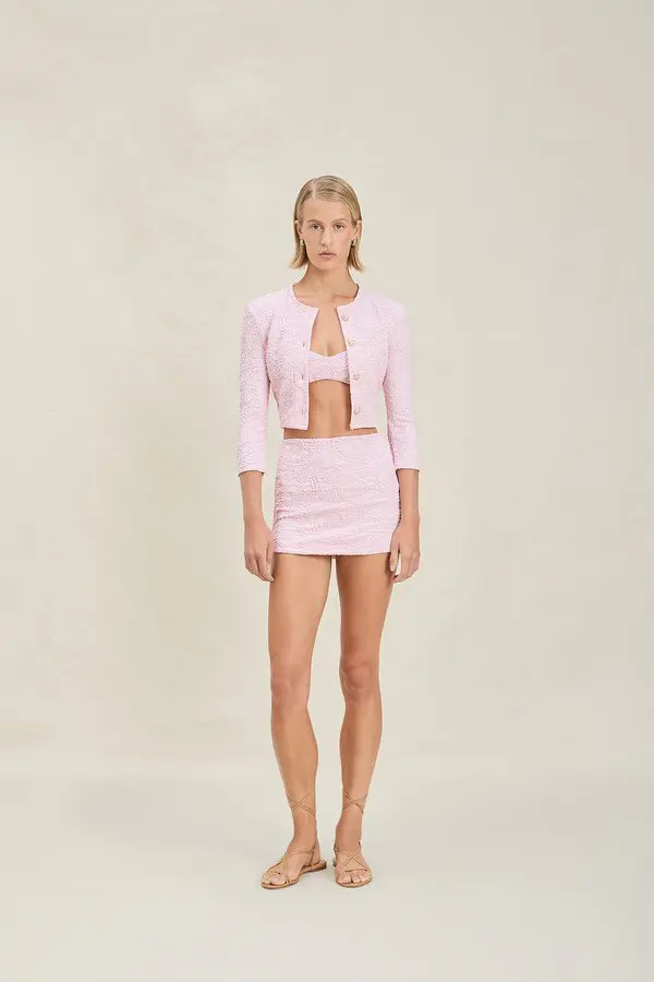 Devon Windsor Sasha Cropped Jacket - Pink