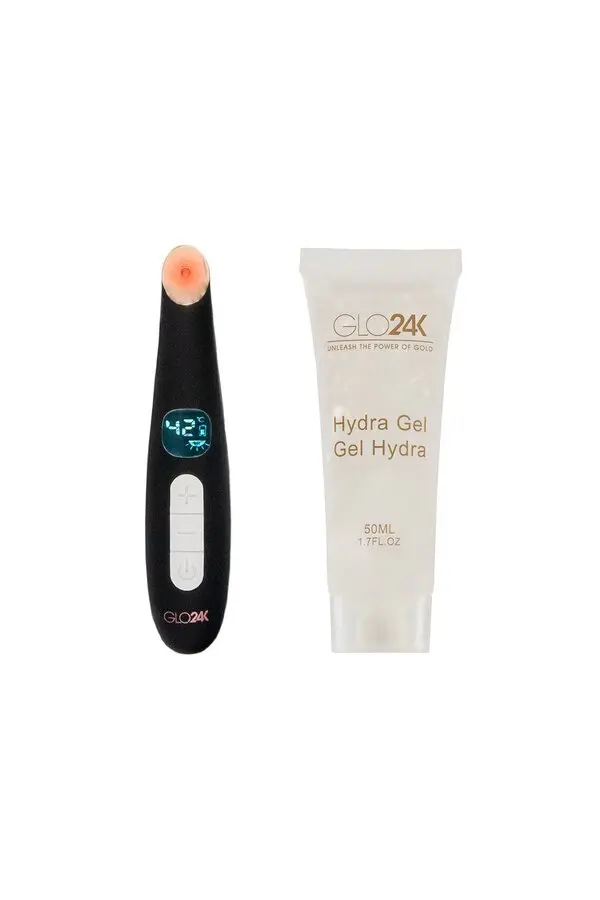 GLO24K Triple Action Eye Care Therapy Wand + Conductive Hydra Gel - Natural