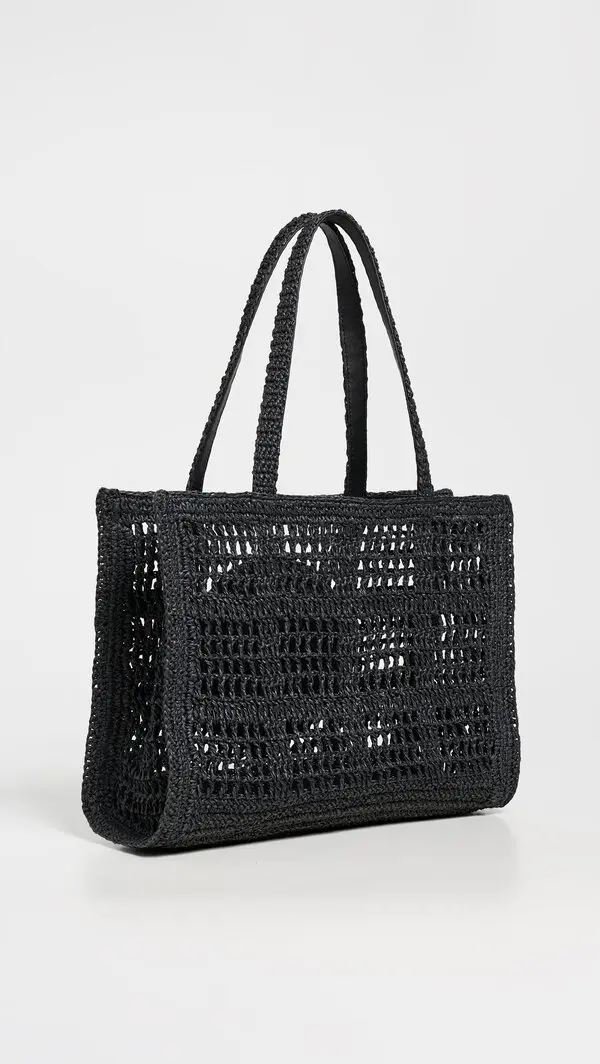 Tory Burch Ella Hand Crocheted Small Tote - Black