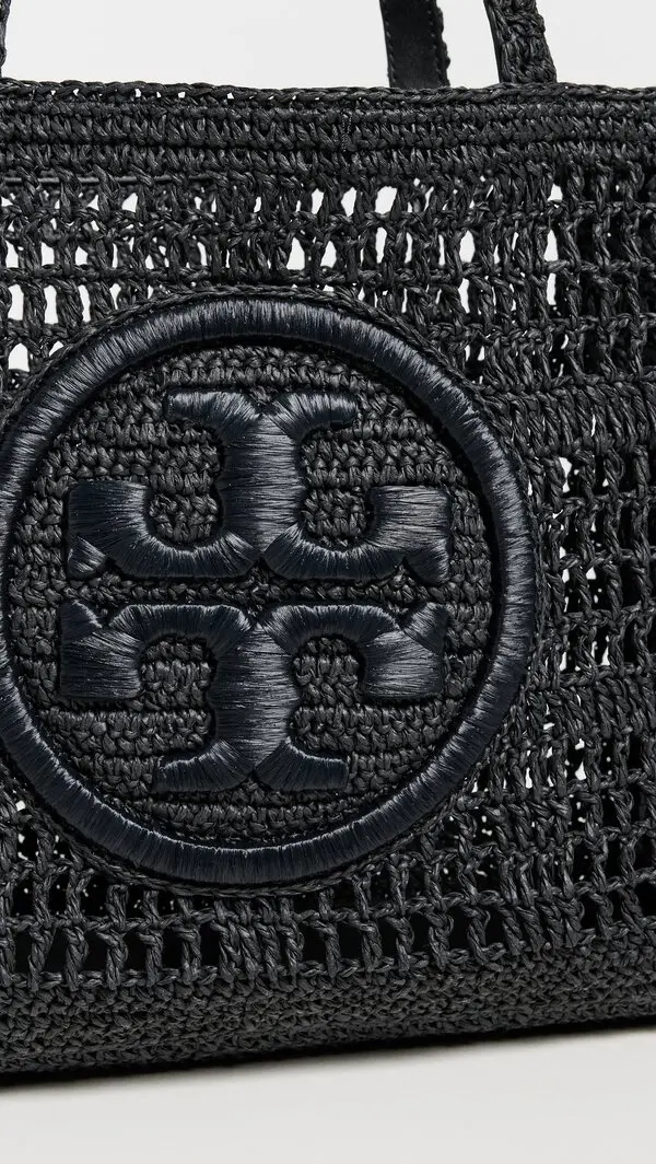 Tory Burch Ella Hand Crocheted Small Tote - Black