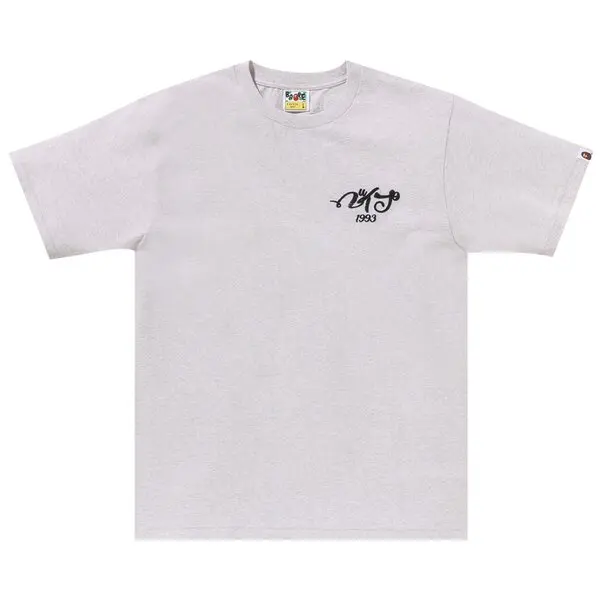 A BATHING APE Embroidery Souvenir Logo Tee - Grey
