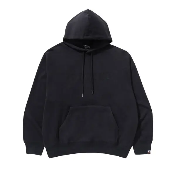 A BATHING APE Garment Dye Bathing Ape Logo Relaxed Fit Pullover Hoodie