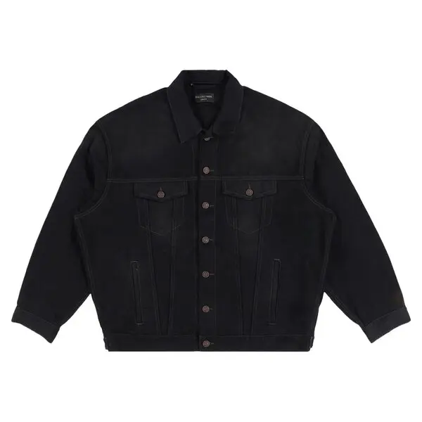 Balenciaga Embroidered Logo Denim Jacket