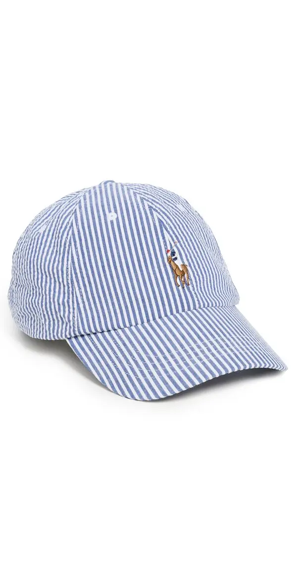Polo Ralph Lauren Classic Stretch Seersucker Cap - Cruise Royal Seersucker