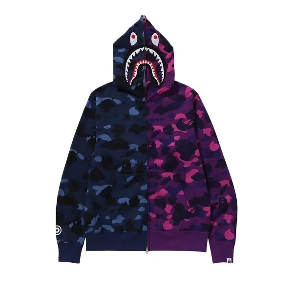 A BATHING APE Color Camo Separate Shark Full Zip Hoodie - Multicolor
