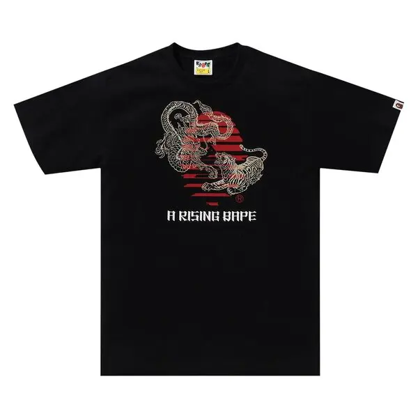 A BATHING APE Tiger And Dragon Ape Head Tee - Black
