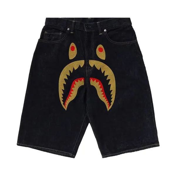 A BATHING APE Shark Denim Shorts