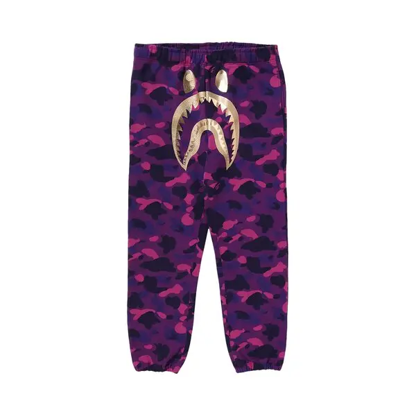 A BATHING APE Color Camo Shark Sweatpants - Purple