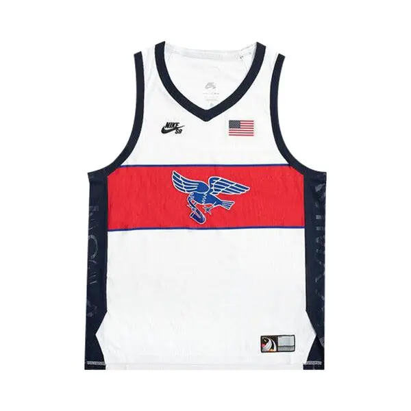 Nike Team Usa Dri-fit Adv Sleeveless Skate Jersey - White