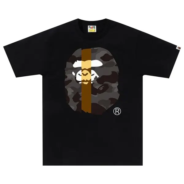 A BATHING APE Color Camo Transform Big Ape Head Tee - Black