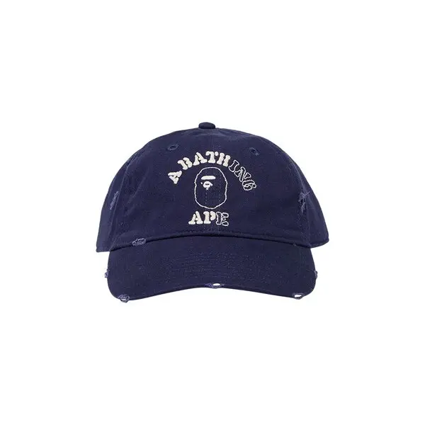 A BATHING APE Worn Out College Cap - Blue