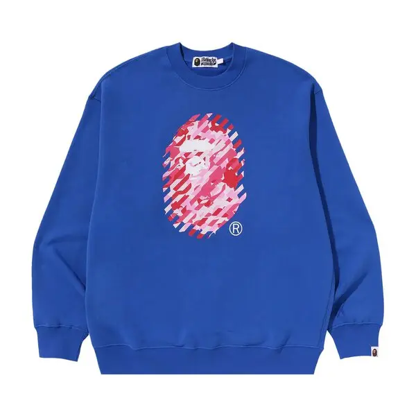A BATHING APE Abc Camo Ape Head Relaxed Fit Crewneck Sweatshirt