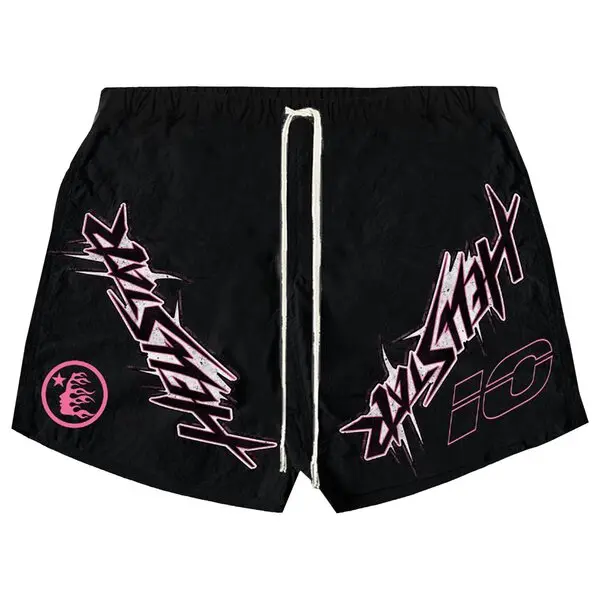 HELLSTAR Waxed Nylon Athletic Shorts - Black