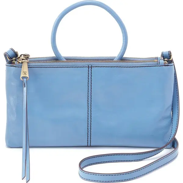 Hobo Sable Leather Crossbody Bag - Faded Denim