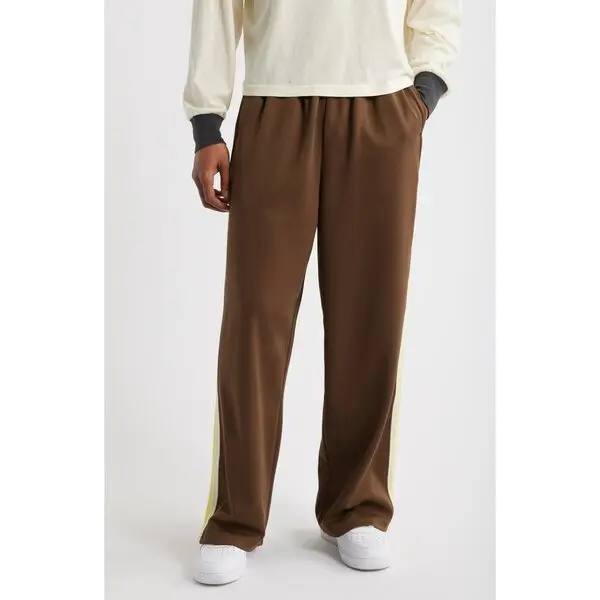 ELWOOD Gym Class Stripe Track Pants - Bulldog Brown