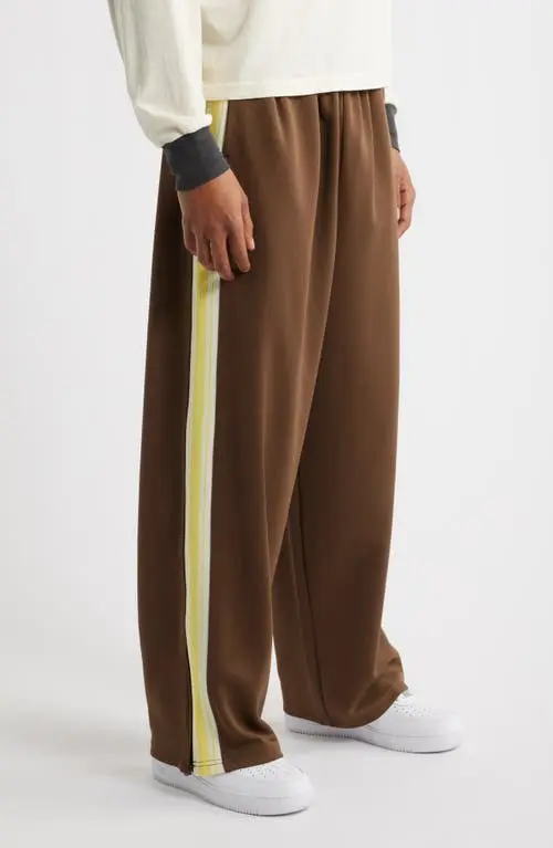 ELWOOD Gym Class Stripe Track Pants - Bulldog Brown