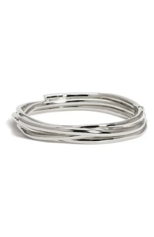 Completedworks Coil Hinged Bangle - Silver Plated