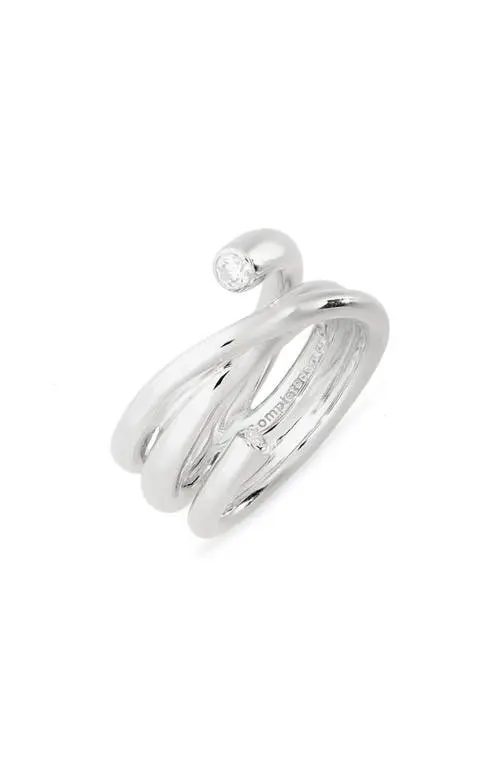 Completedworks Coil Cubic Zirconia Ring - Silver Plated