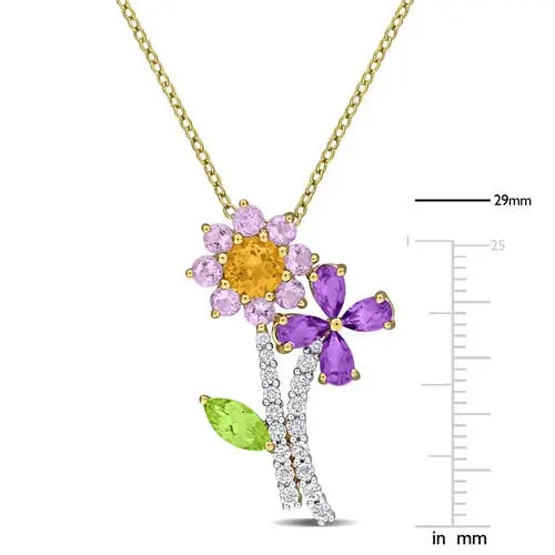 JULIANNA B. Multi-gemstone Flower Necklace