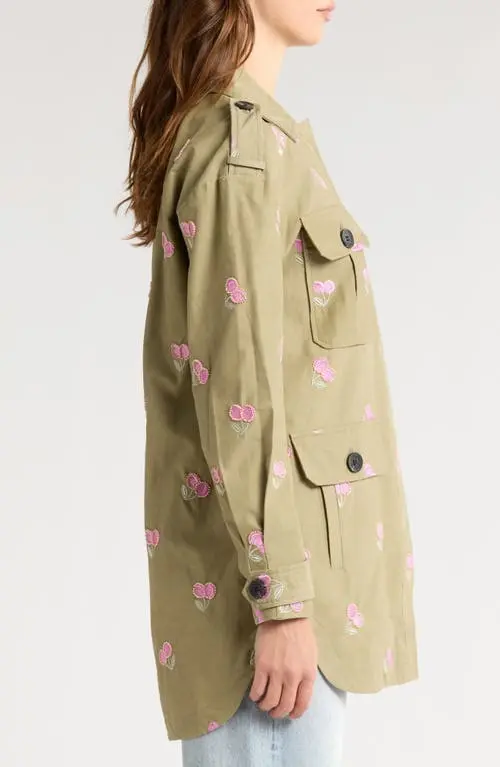 Avec Les Filles Cherry Embroidered Utility Jacket