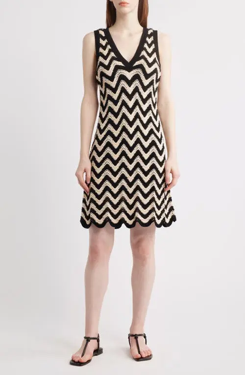 525 America 525 Lauren Chevron Cotton Minidress