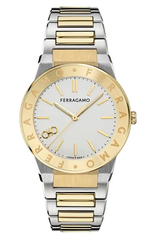 FERRAGAMO Logo Two-tone Bracelet Watch - Two Tone