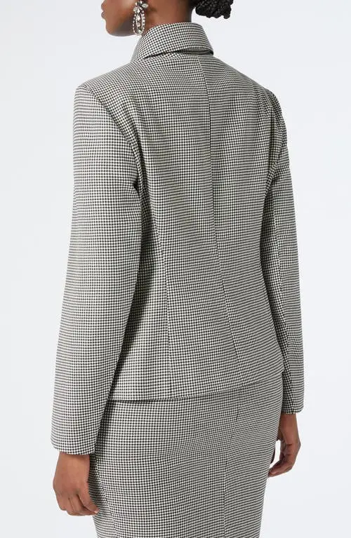 Marina Rinaldi Houndstooth Virgin Wool Twill Jacket