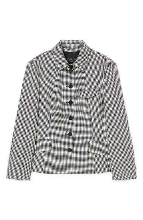 Marina Rinaldi Houndstooth Virgin Wool Twill Jacket