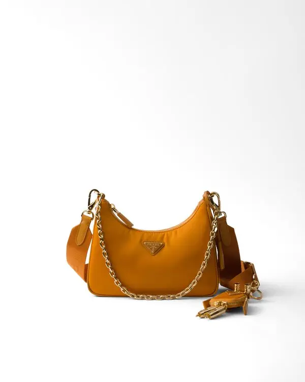 Prada Re-edition 2005 Re-nylon And Saffiano Leather Bag - Orange